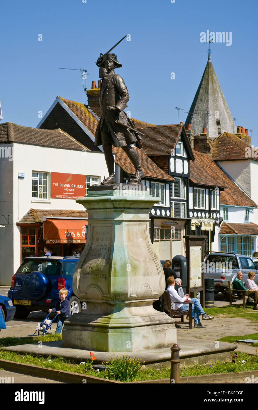 Statue Of General Wolfe On Westerham Village Green Kent England Stock ...