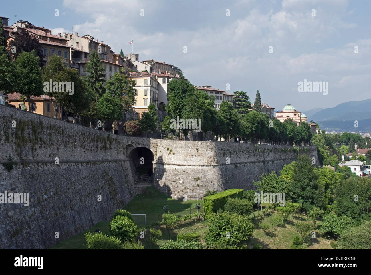 Bergamo Alta and city wall - Lombardy - Italy Stock Photo - Alamy