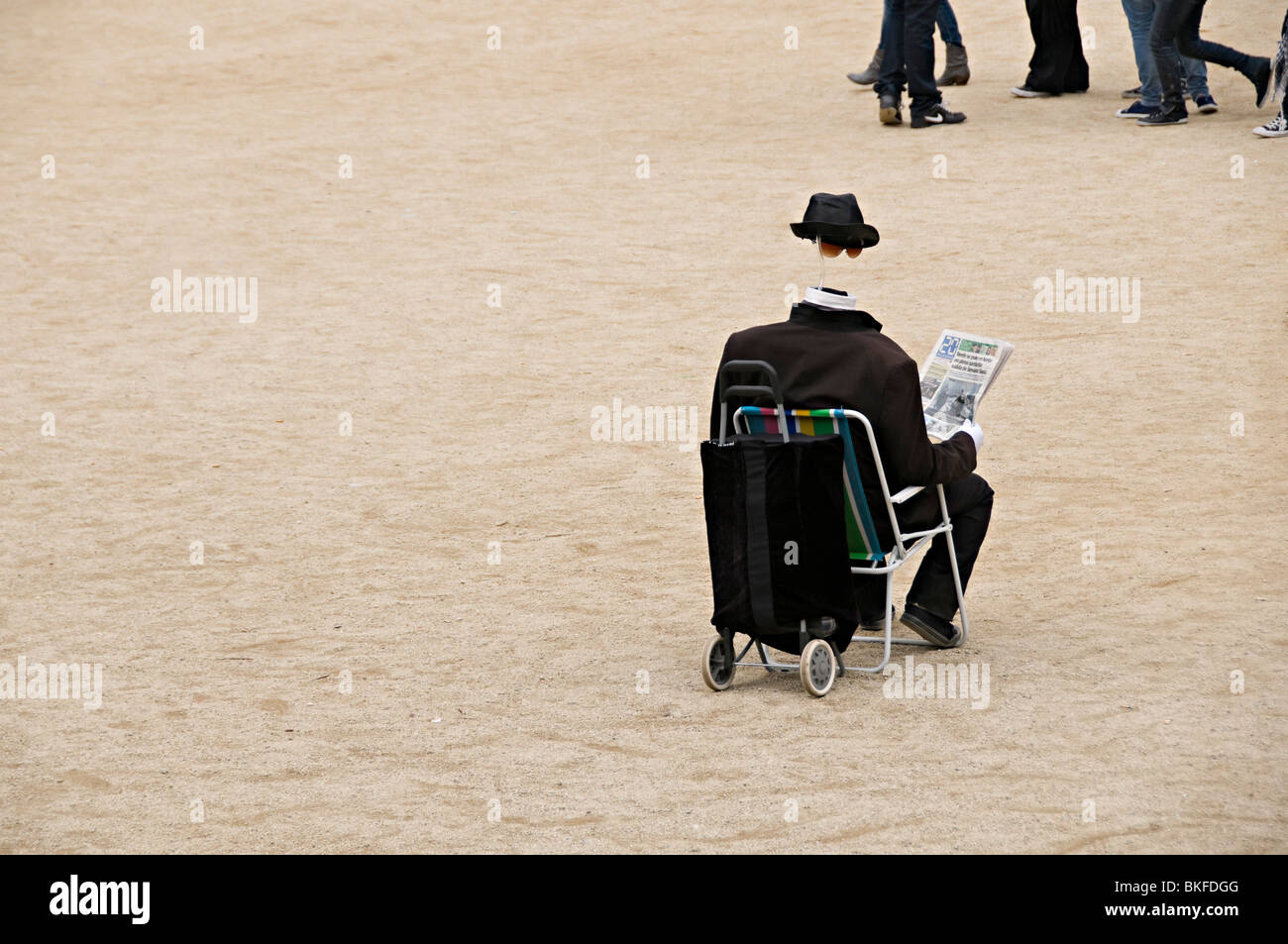 street performer in park guell Barcelona as an invisible man Stock ...