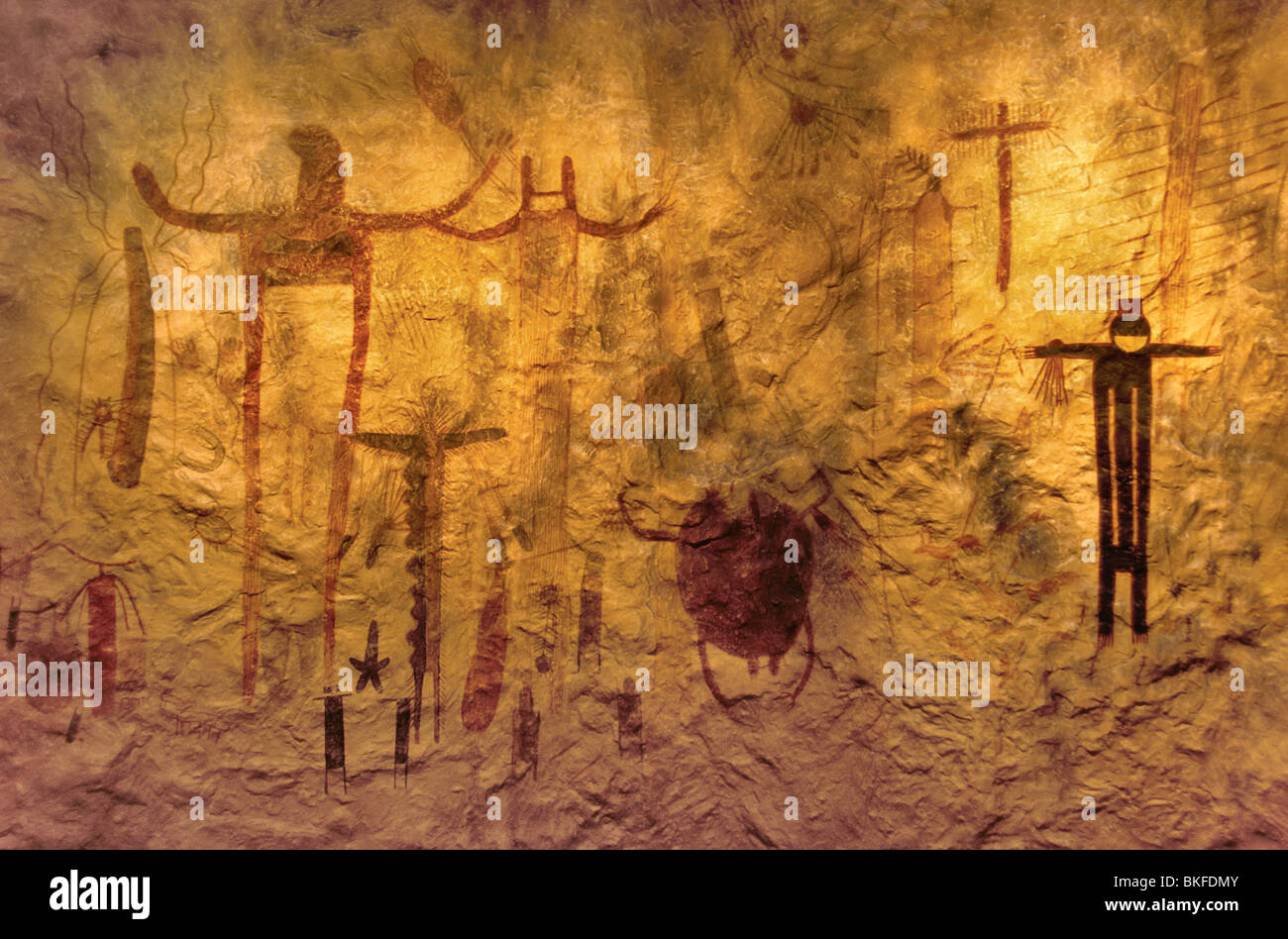 Replica of Panther Cave pictographs at headquarters of Seminole Canyon ...