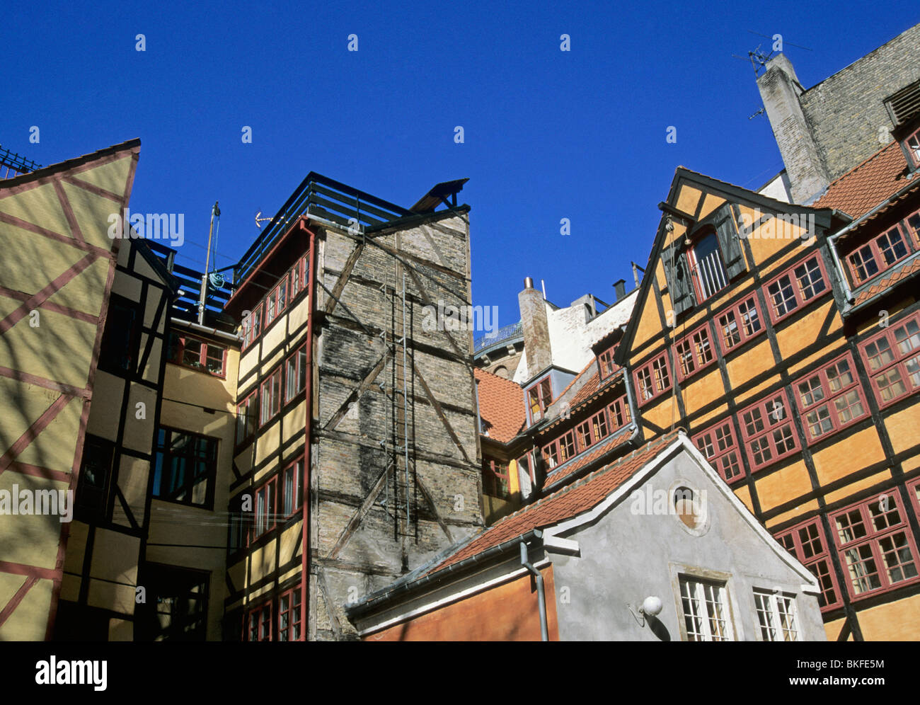 half timbered houses in the centre of Copenhagen - Denmark Stock Photo ...