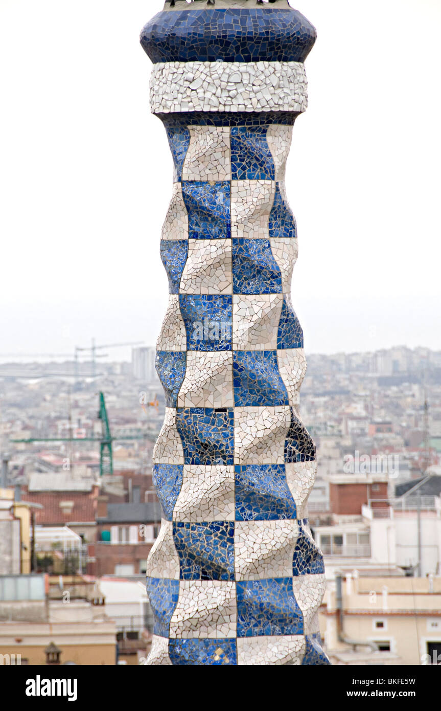 views of the rooves of barcleona and housing from park guell with the ...