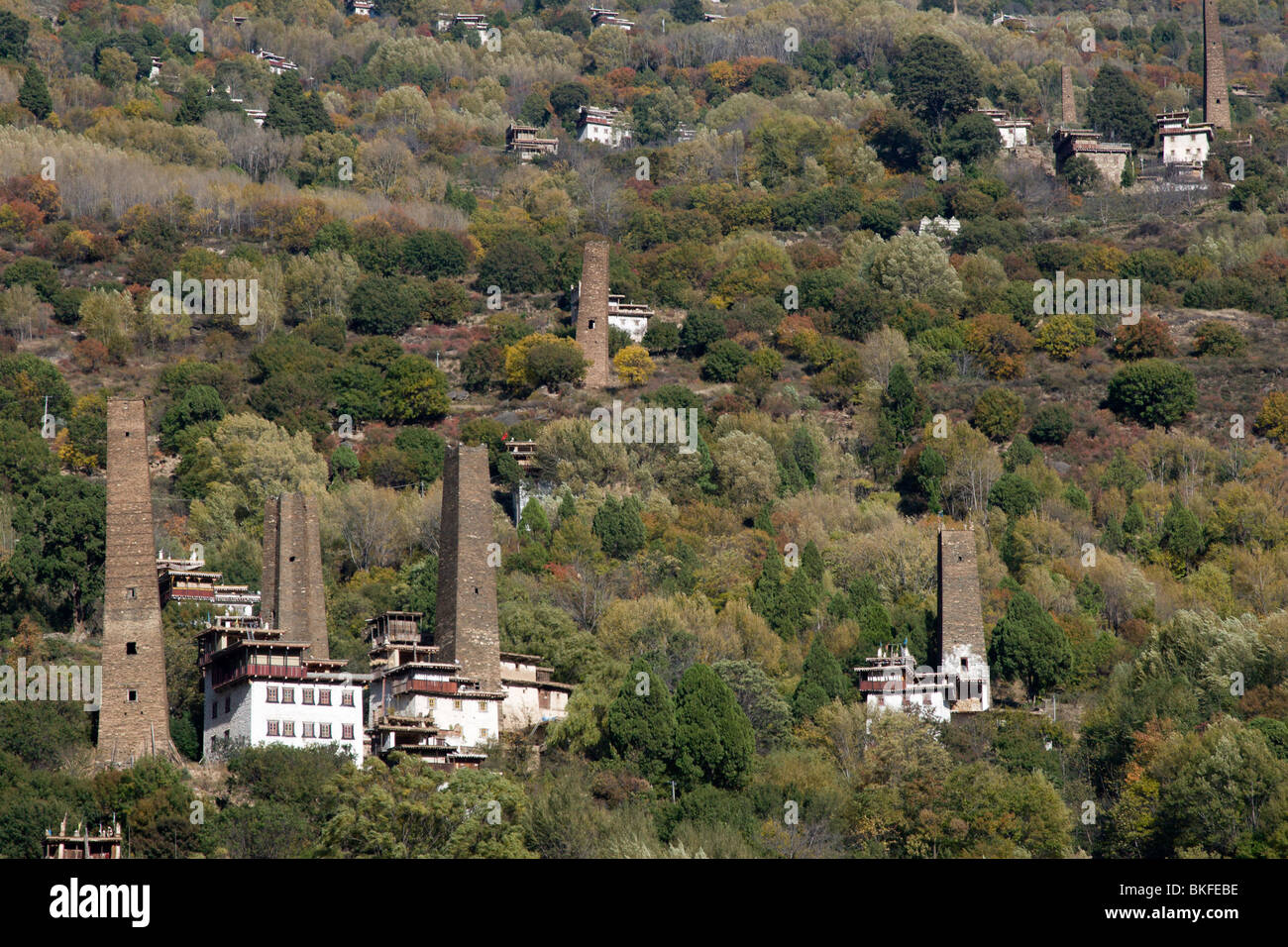 Old Qiang defensive towers still survive in some of the houses in Suopo ...