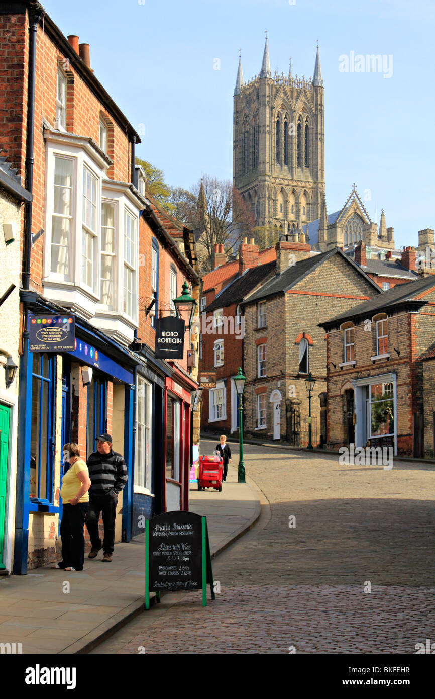 lincoln town centre lincolnshire england uk gb Stock Photo - Alamy