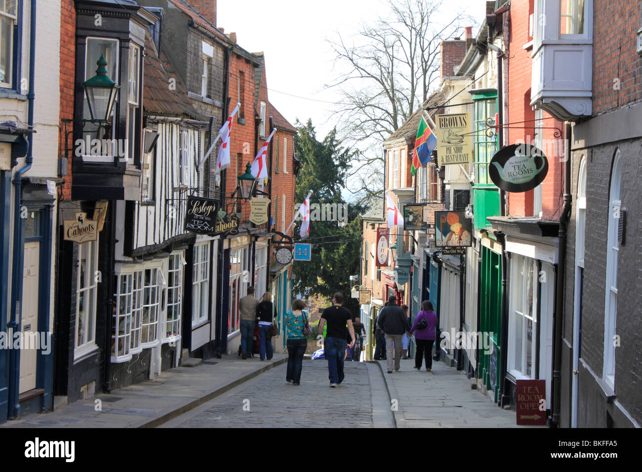 lincoln town centre old town lincolnshire england uk gb Stock Photo - Alamy