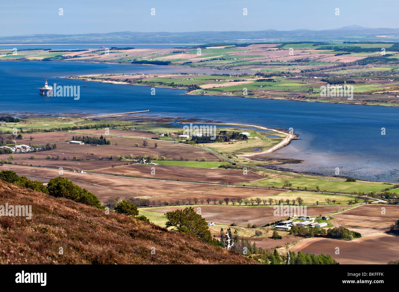 View from cnoc Fyrish off A836 near Alness overlooking Cromarty Firth ...