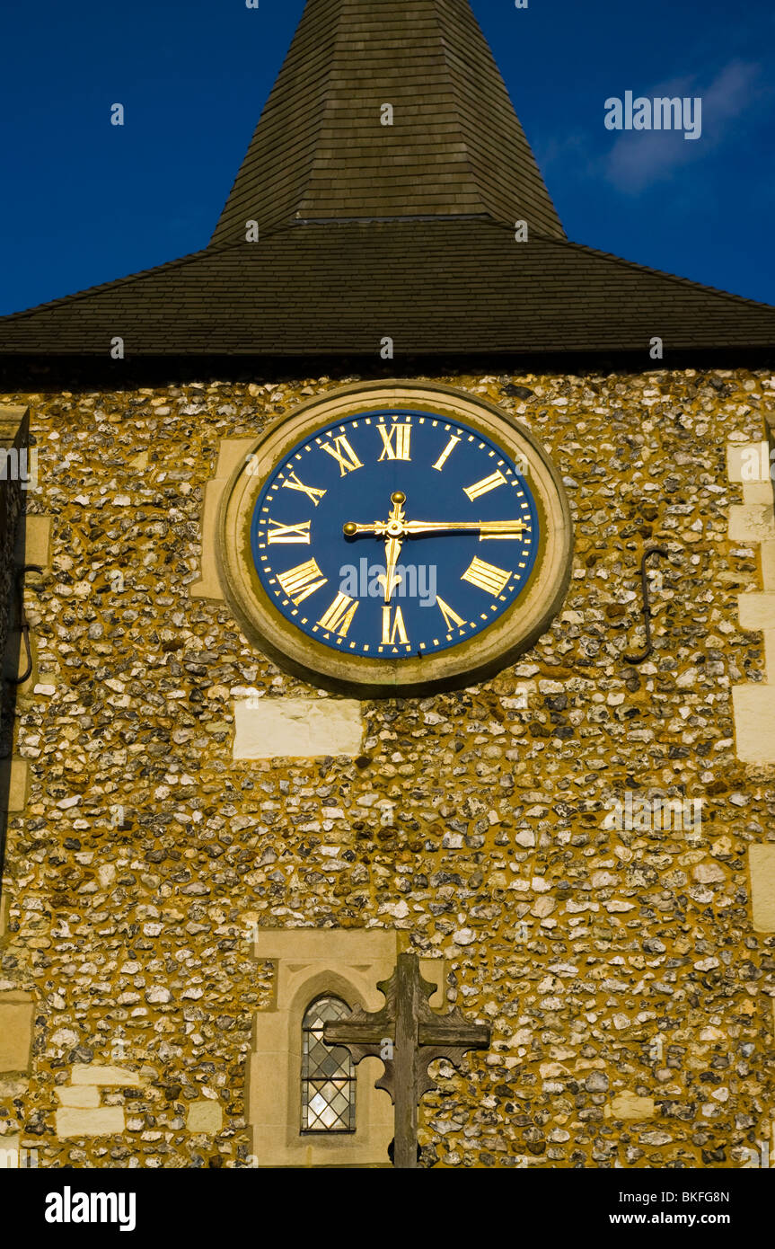 Church Clock Of St Michaels Parish Church Mickleham Surrey England ...