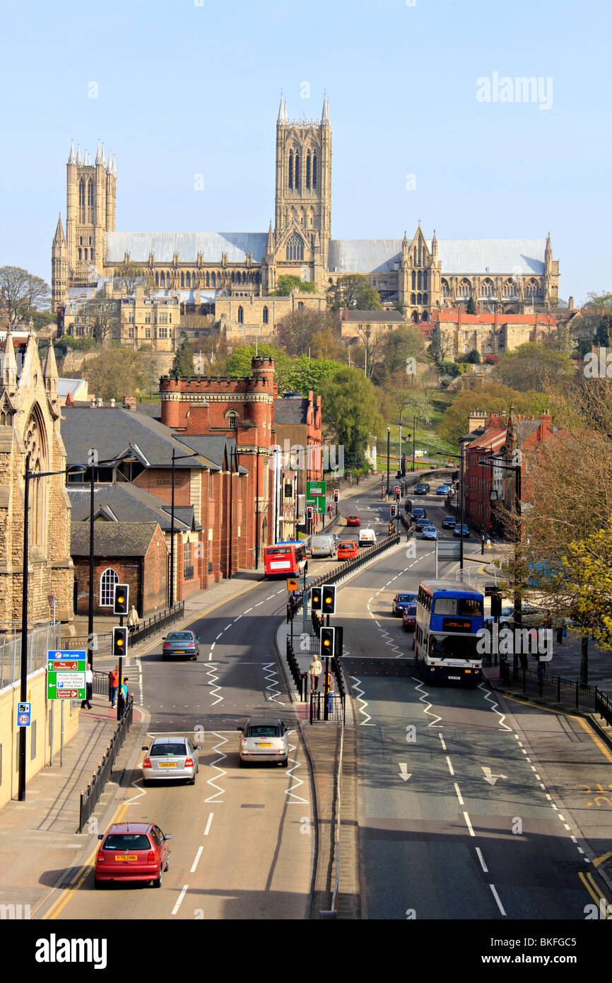 lincoln town centre lincolnshire england uk gb Stock Photo - Alamy