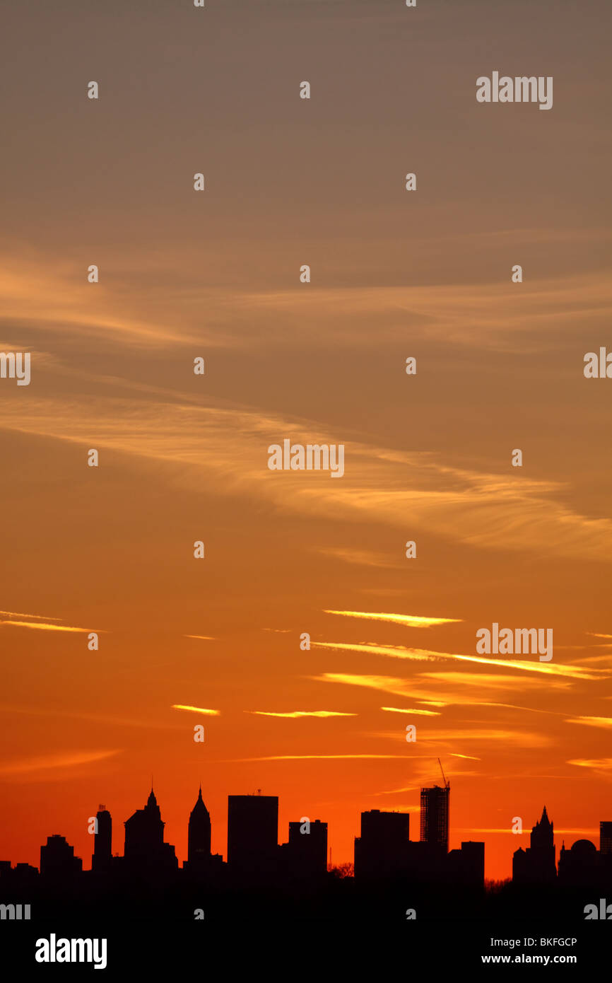 Sunset over New York City Stock Photo - Alamy
