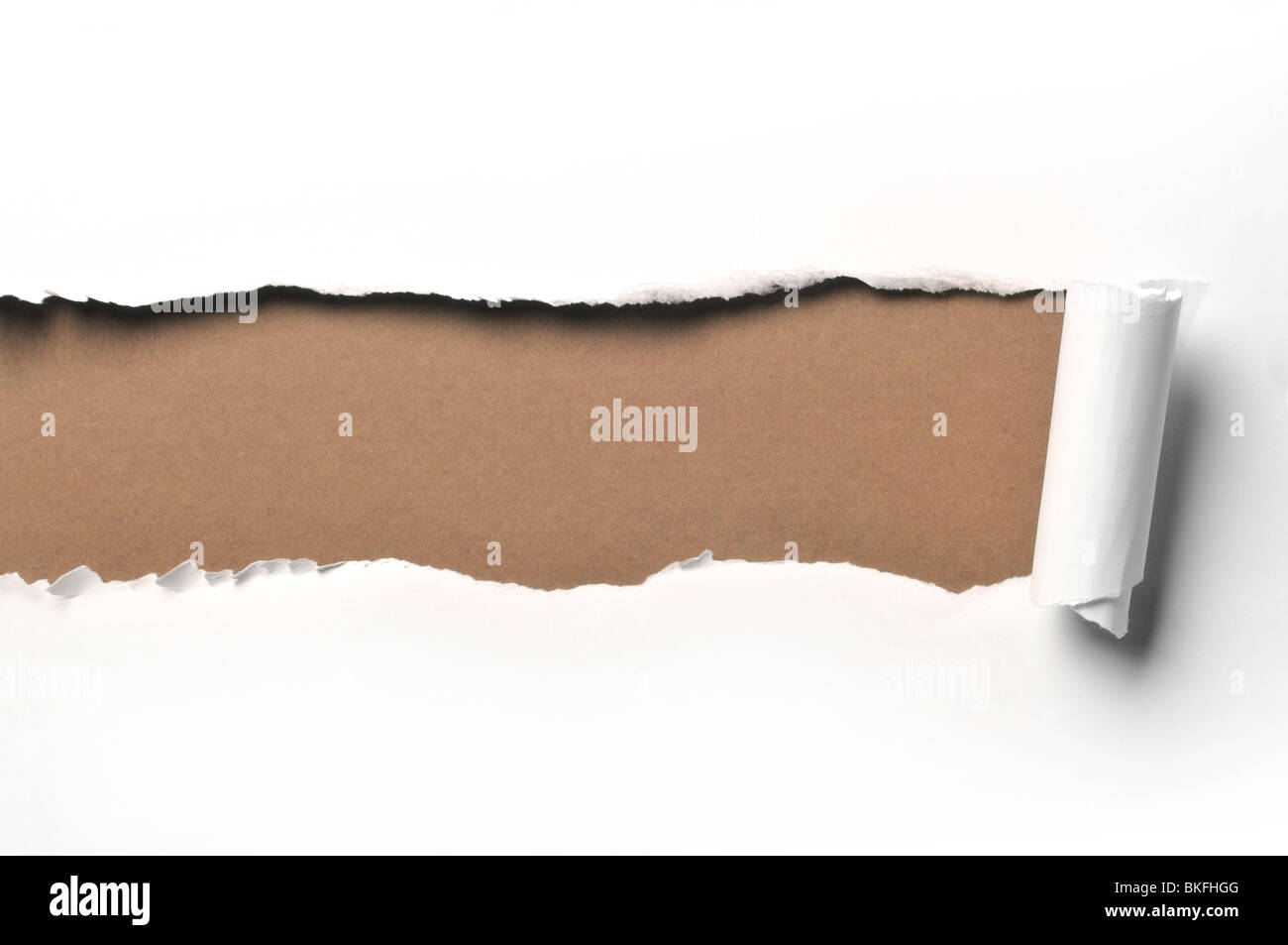 ripped white paper against a green background Stock Photo - Alamy