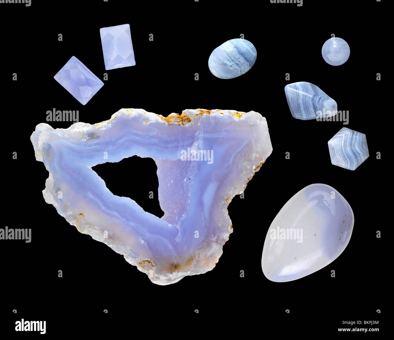 Blue lace agate stone hi-res stock photography and images - Alamy