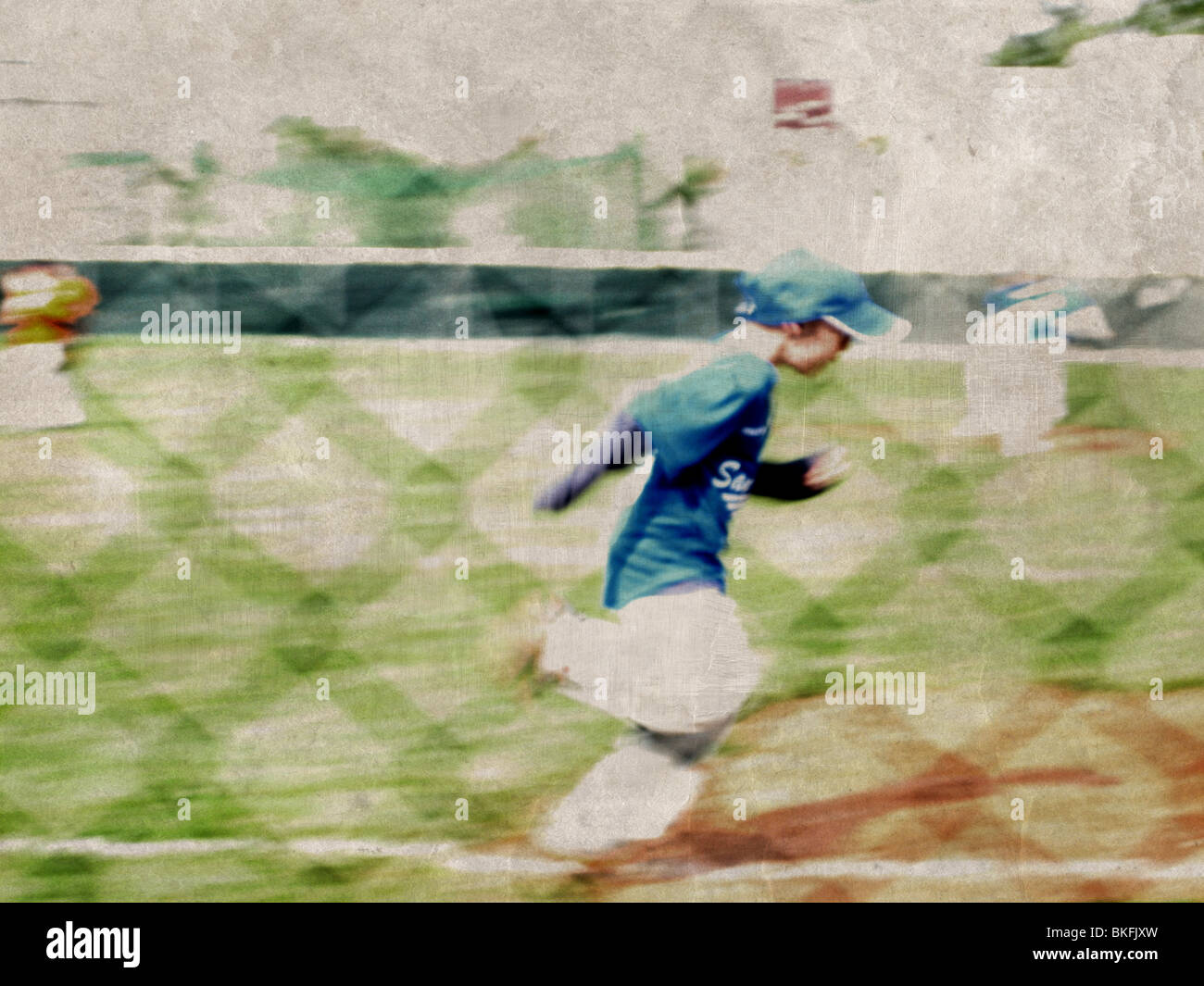 child running on baseball field Stock Photo - Alamy