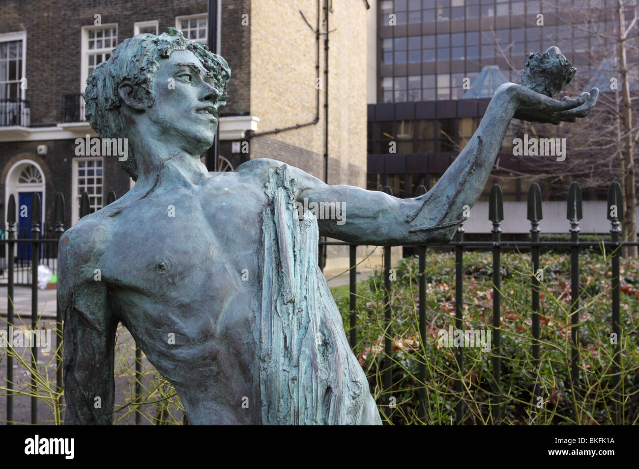 The Green Man Statue, situated in Woburn Square, London Stock Photo - Alamy
