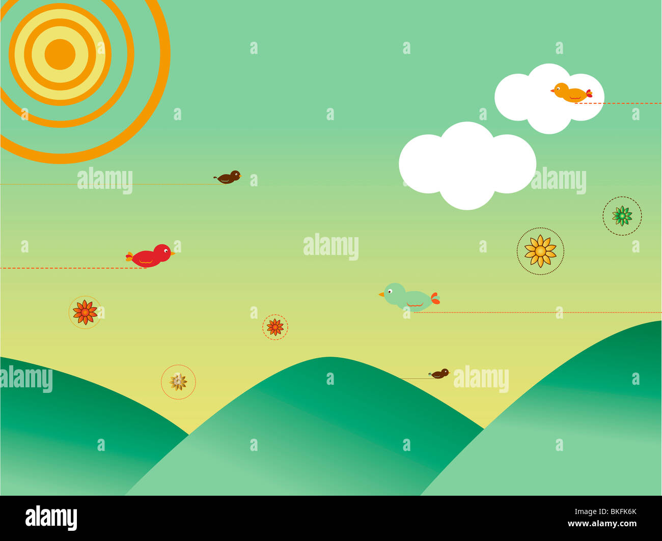 Retro style sky with mountains hi-res stock photography and images - Alamy