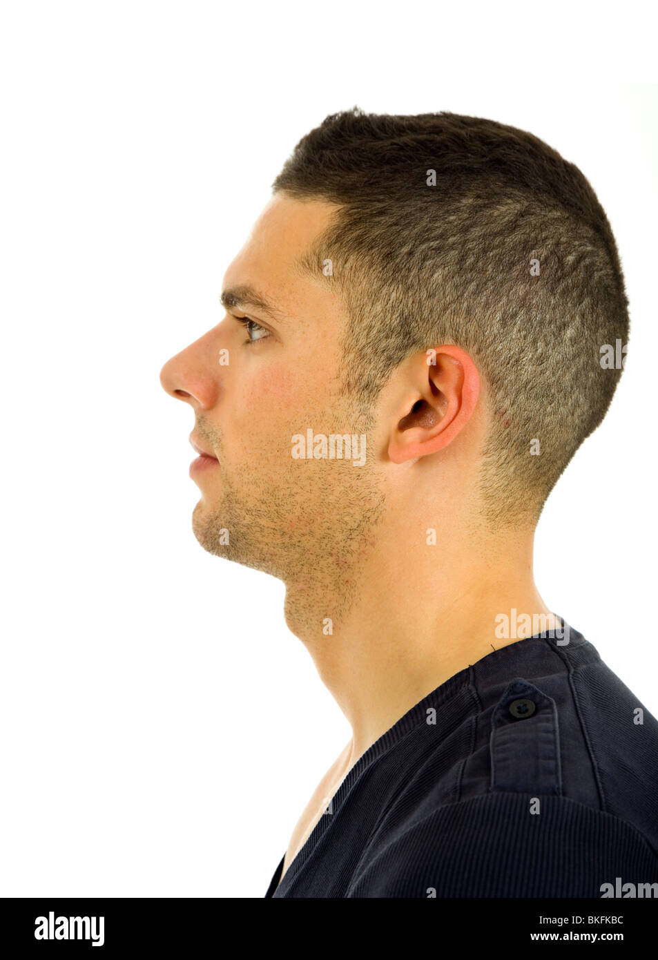 young casual man profile, isolated on white background Stock Photo - Alamy