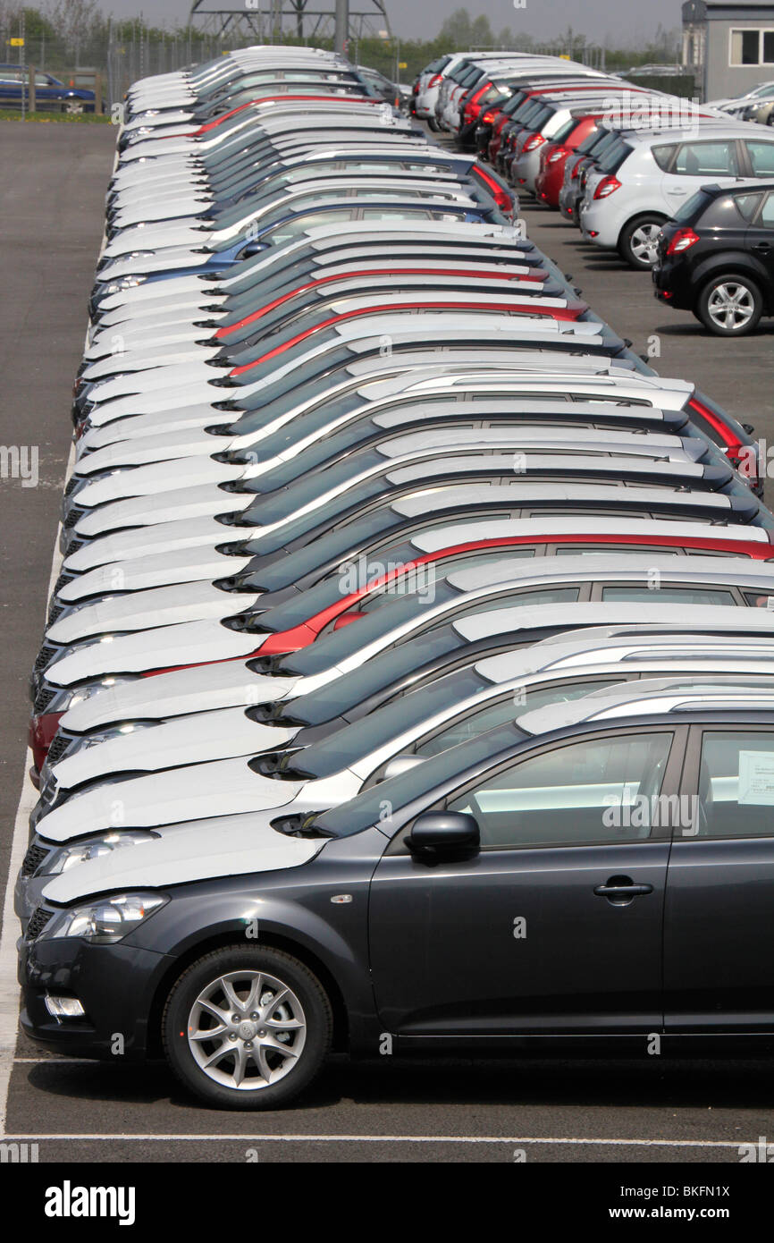 kia cars immingham docks humberside england uk gb Stock Photo - Alamy