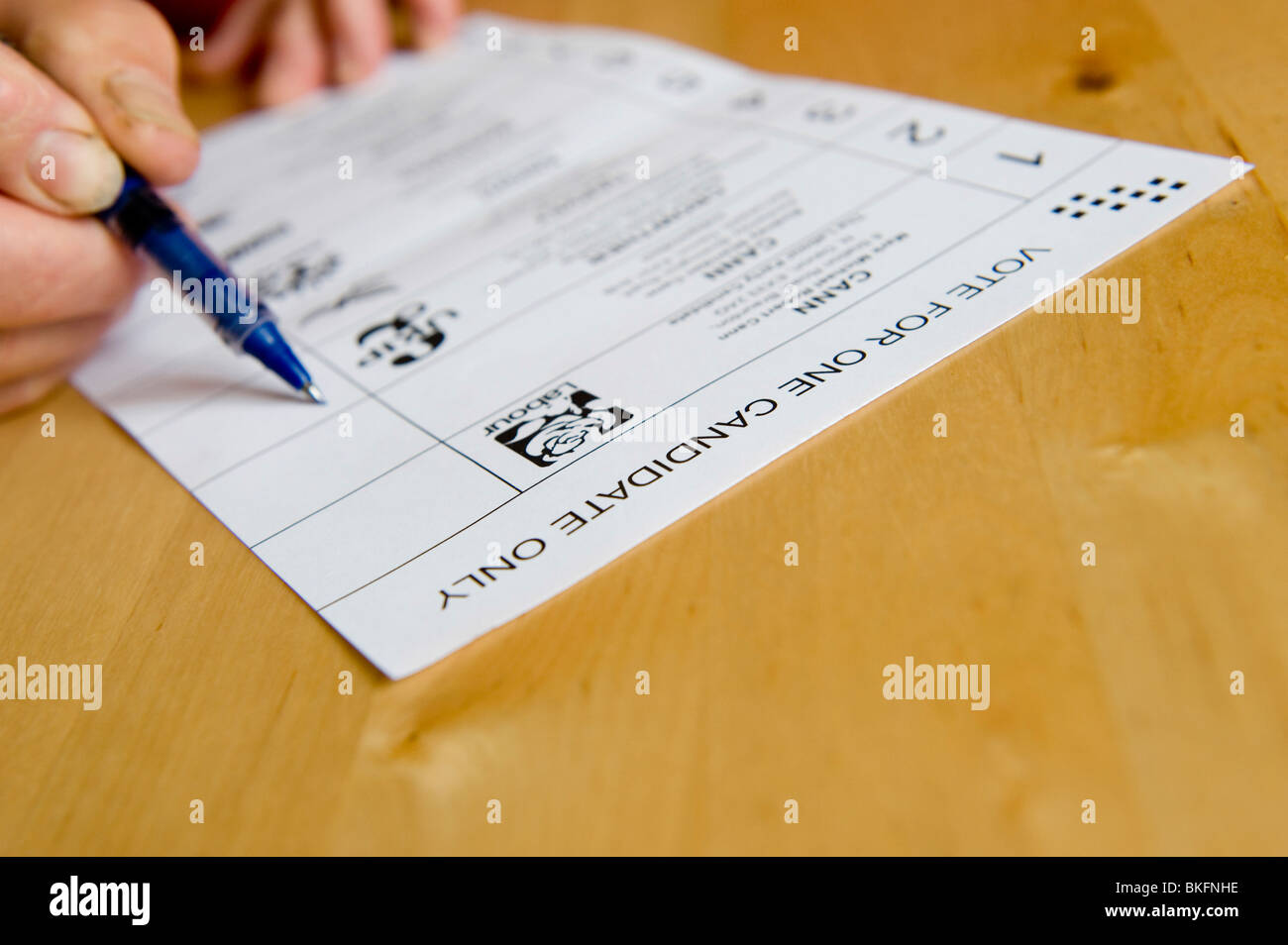 generic filling in of a postal voting form for the general election on ...
