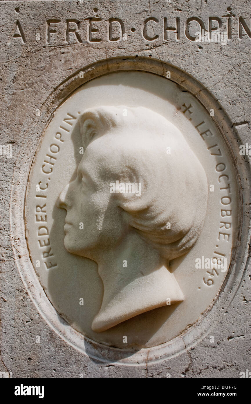 Frederic Chopin Memorial Sculpture on Tomb in Pere Lachaise Cemetery ...