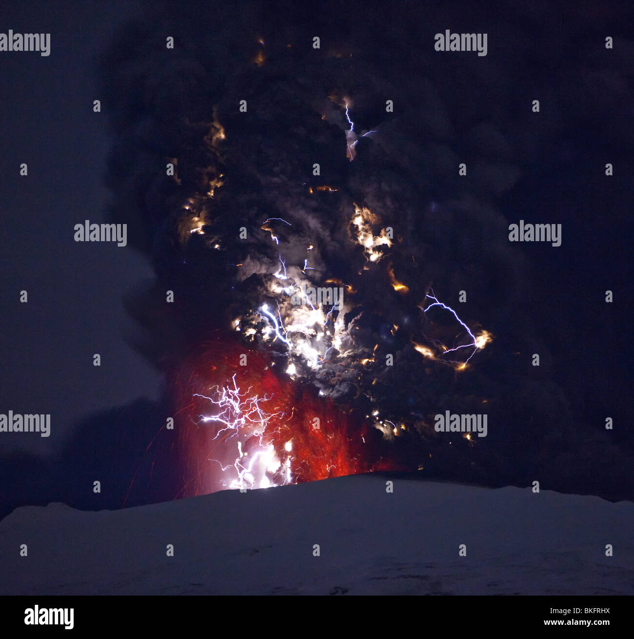 Lightning and Lava in ash cloud during Eyjafjallajokull Volcanic ...