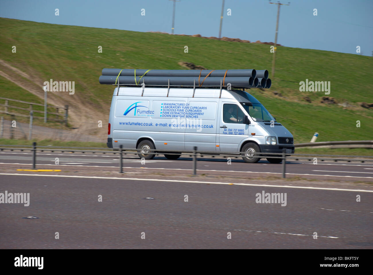 Van on the M62 motorway Stock Photo - Alamy