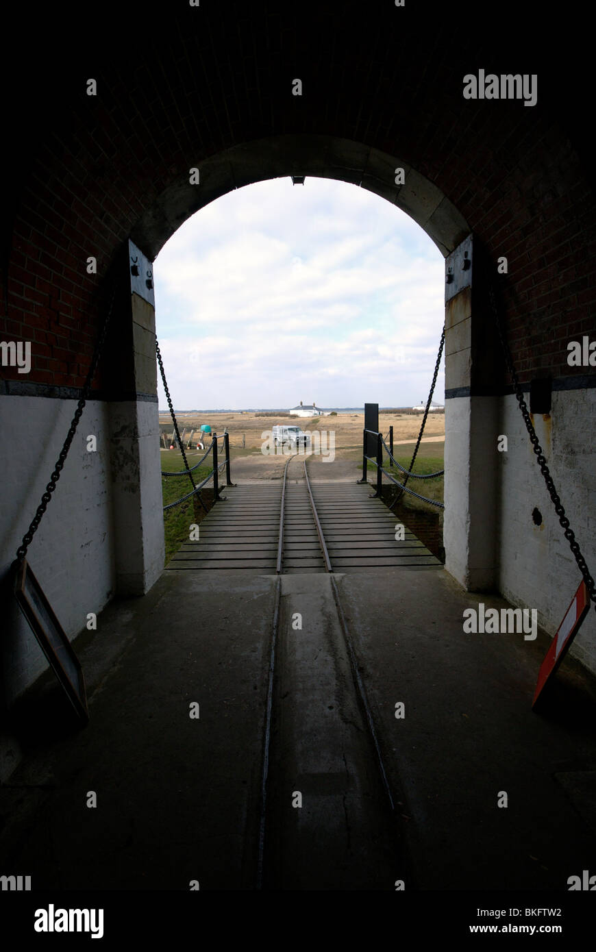 Hurst Castle Fort Hampshire UK National Trust Access Entrance Bridge ...