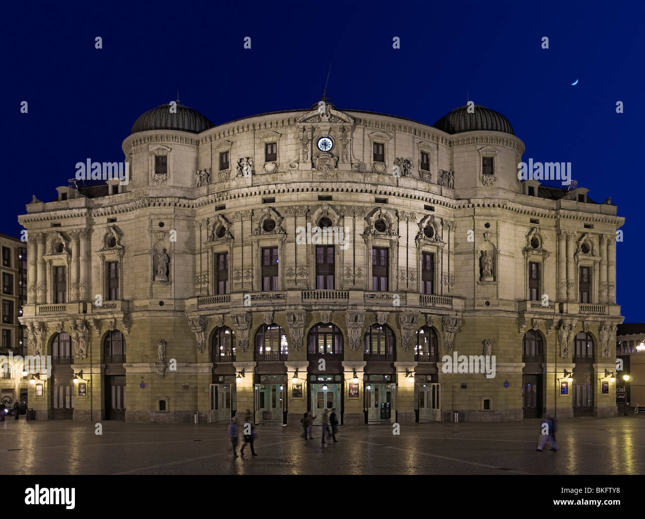 Facade of the Arriaga theater in the city of Bilbao, Pais Vasco, Spain ...