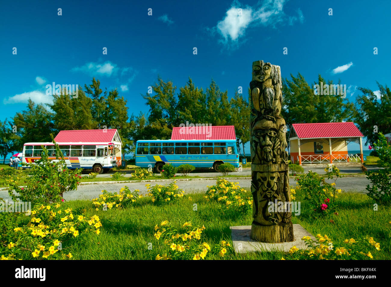 BUS STATION, PORT MATHURIN, RODRIGUES ISLAND, MAURITIUS REPUBLIC Stock ...