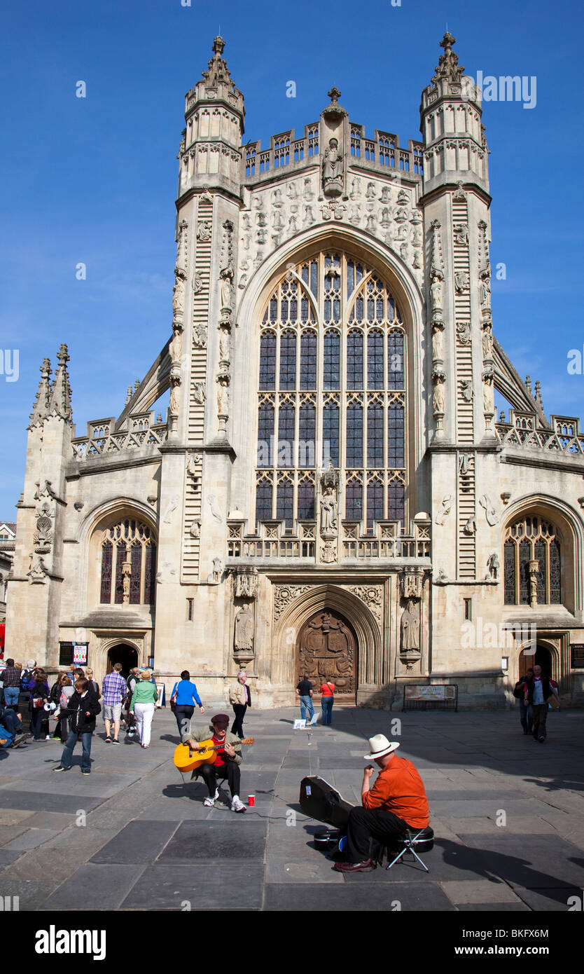People busking near abbey Bath England UK Stock Photo - Alamy