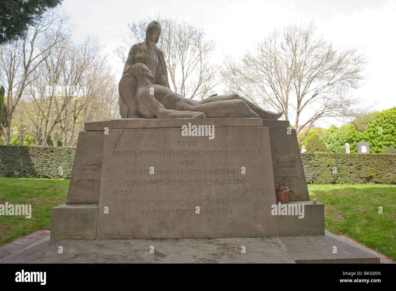 Paris, France, WW1 War Monument Statue, in "Pere Lachaise" Cemetery ...