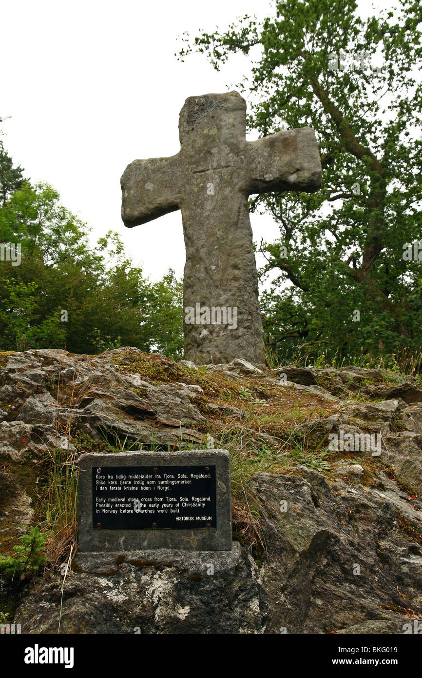 Early Medieval Stone Cross from Tjora, Sola, Rogaland, Norway. Possible ...