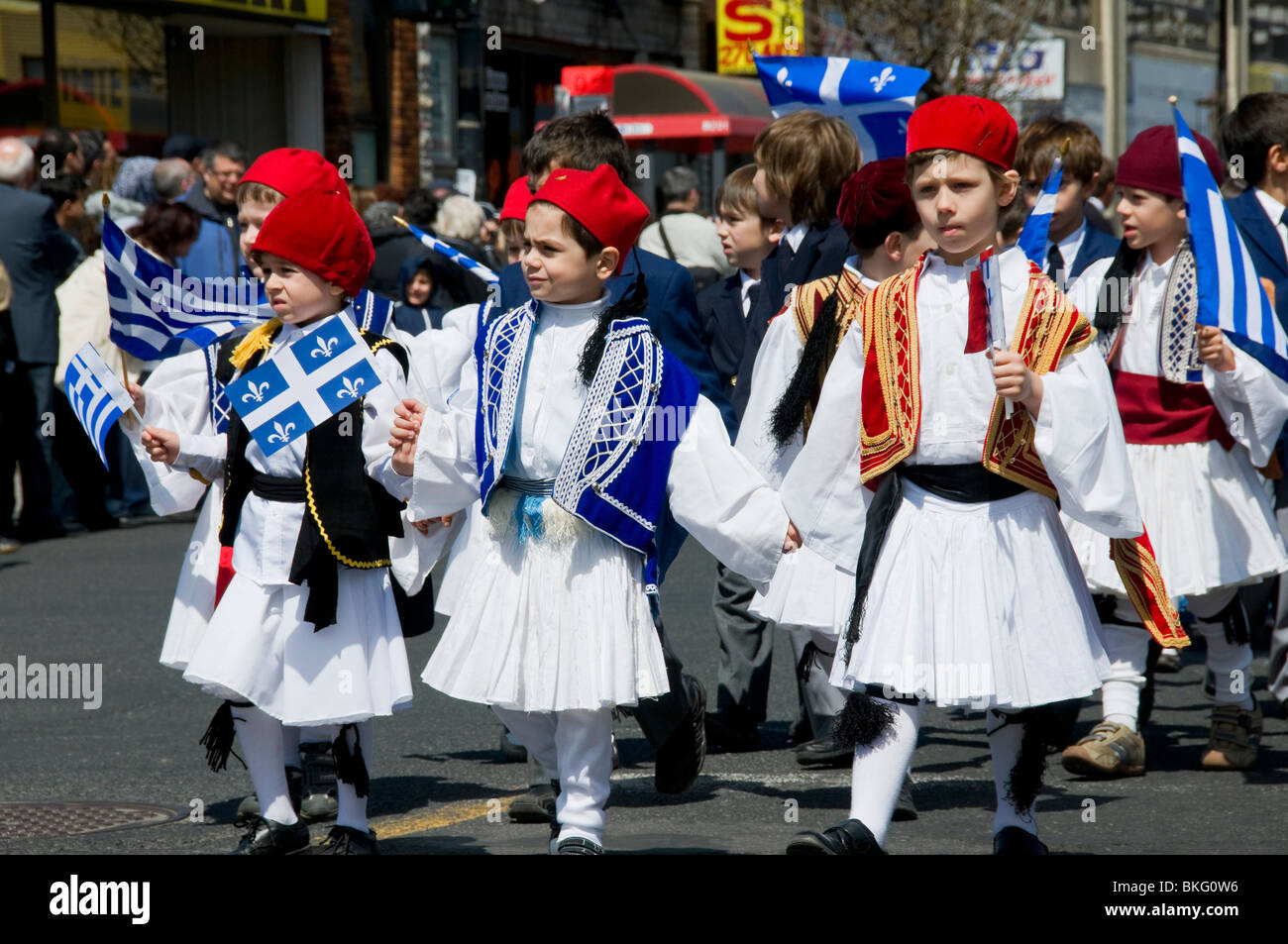 Greek parade to celebrate the independence of Greece in Montreal Canada ...