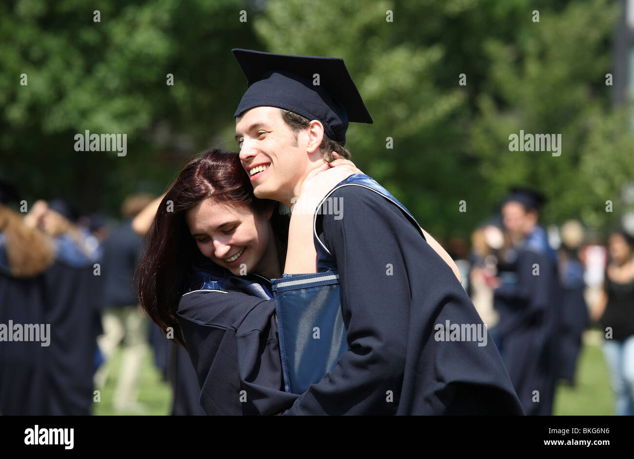 Graduates after the graduation ceremony at the Jacobs University Bremen ...