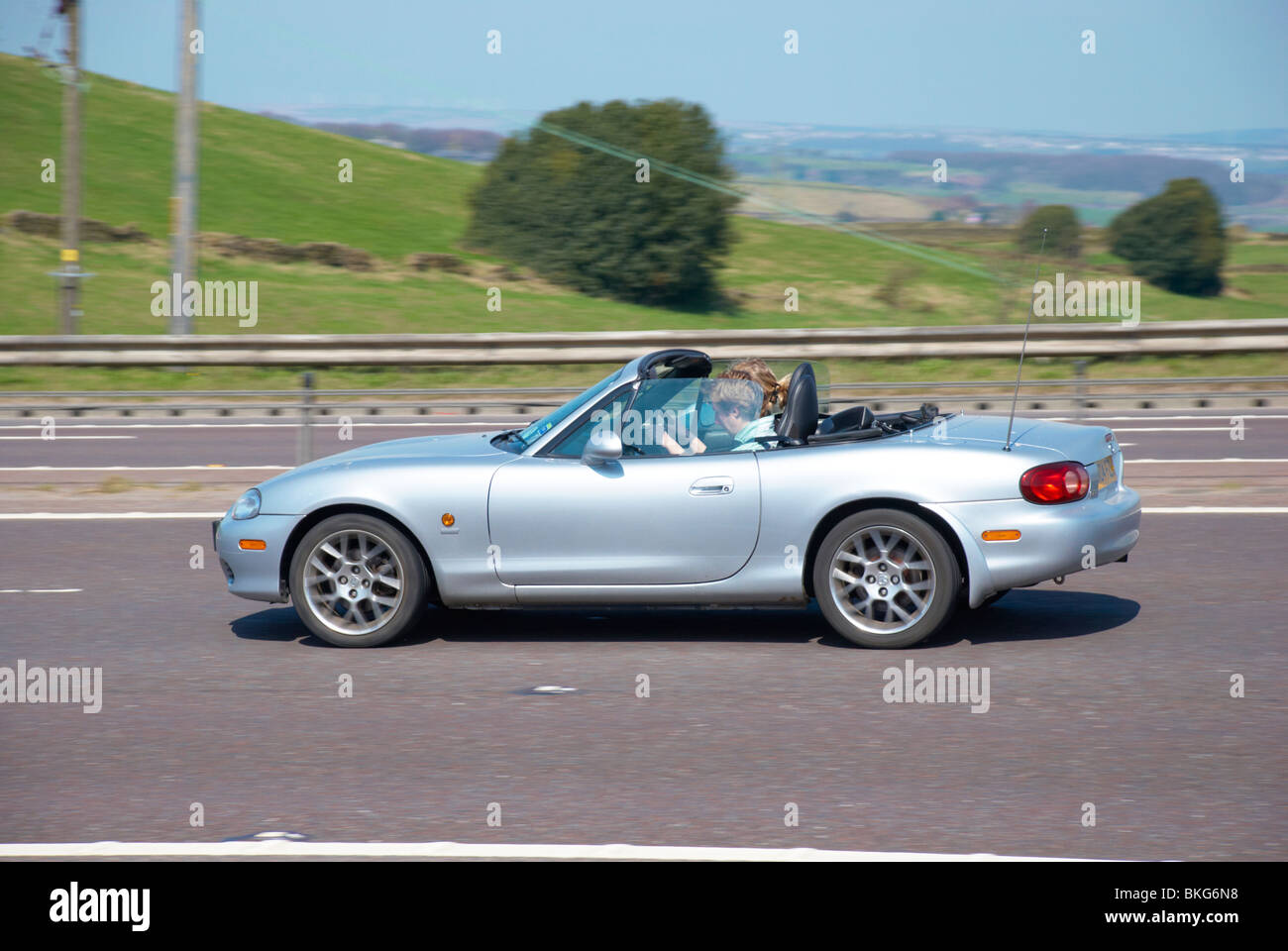 silver Mazda mx5 Stock Photo - Alamy
