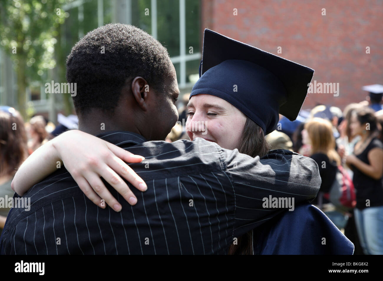 Graduates after the graduation ceremony at the Jacobs University Bremen ...