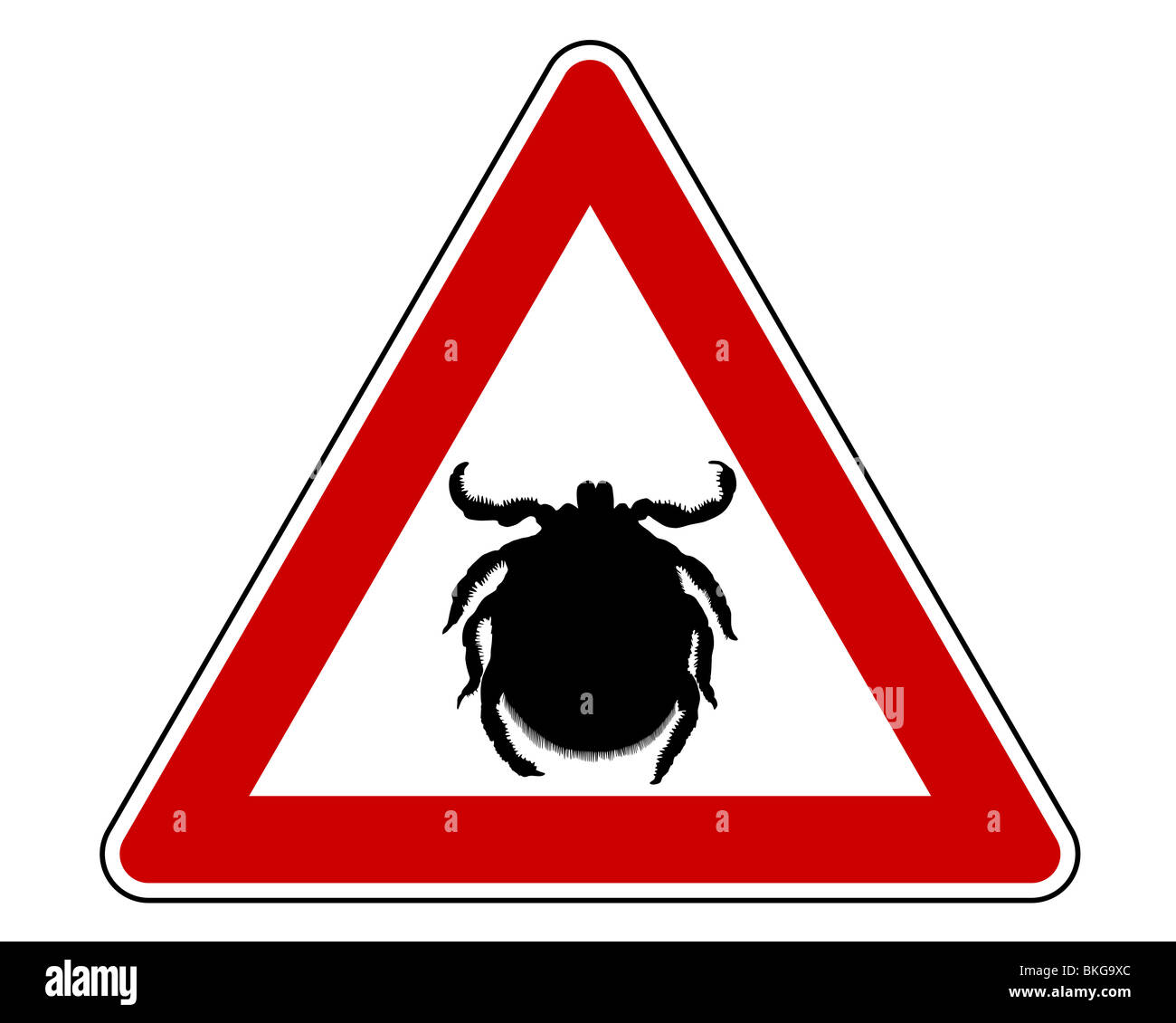 Tick warning sign Stock Photo - Alamy