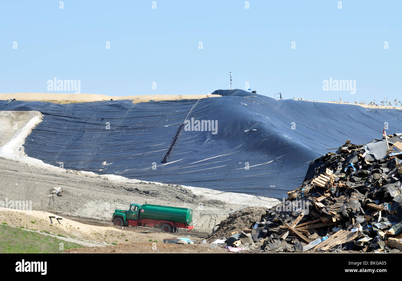 Landfill being capped with a large pile of trash in Bourne Cape Cod ...