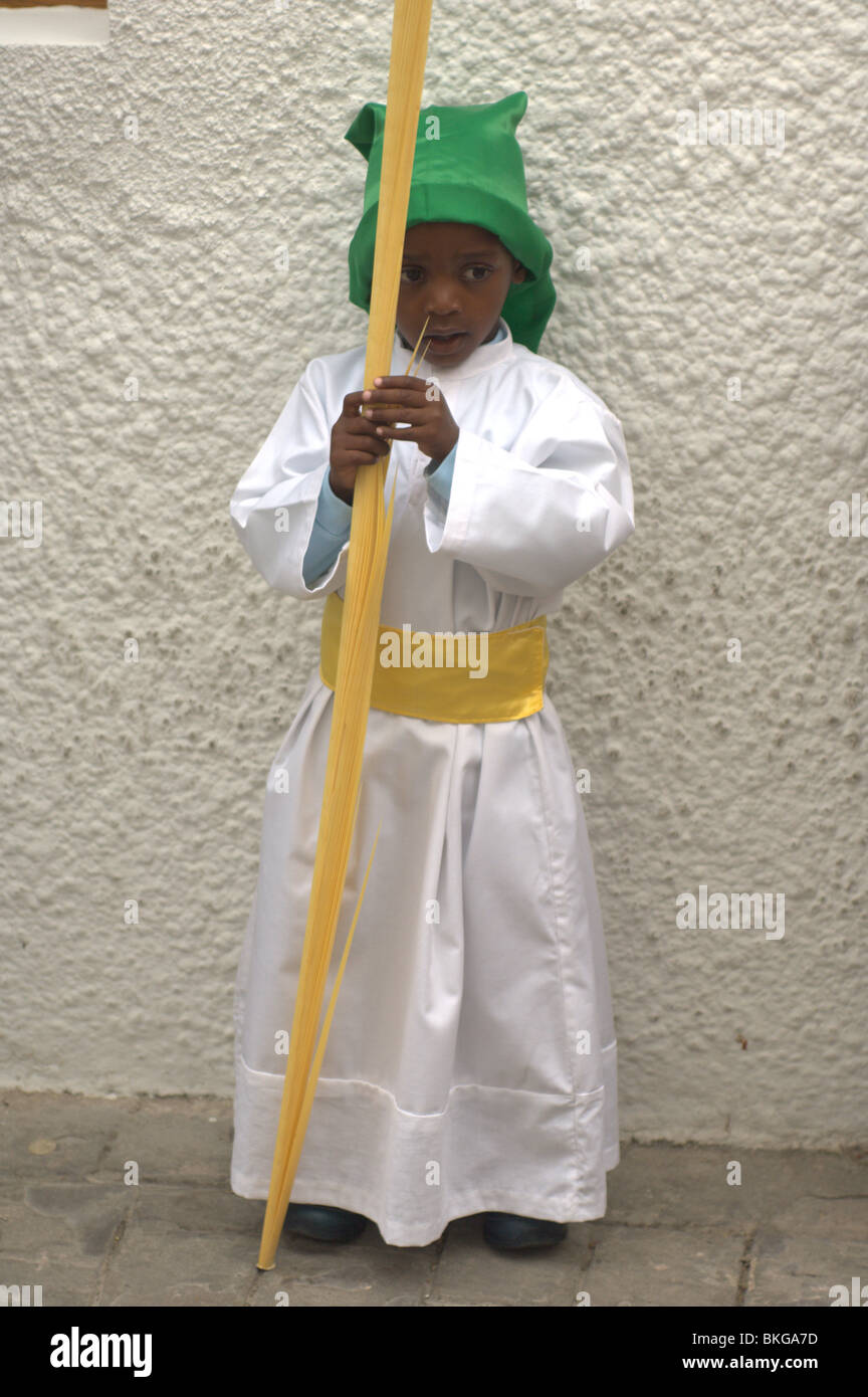 young boy awaiting holy week procession Stock Photo - Alamy