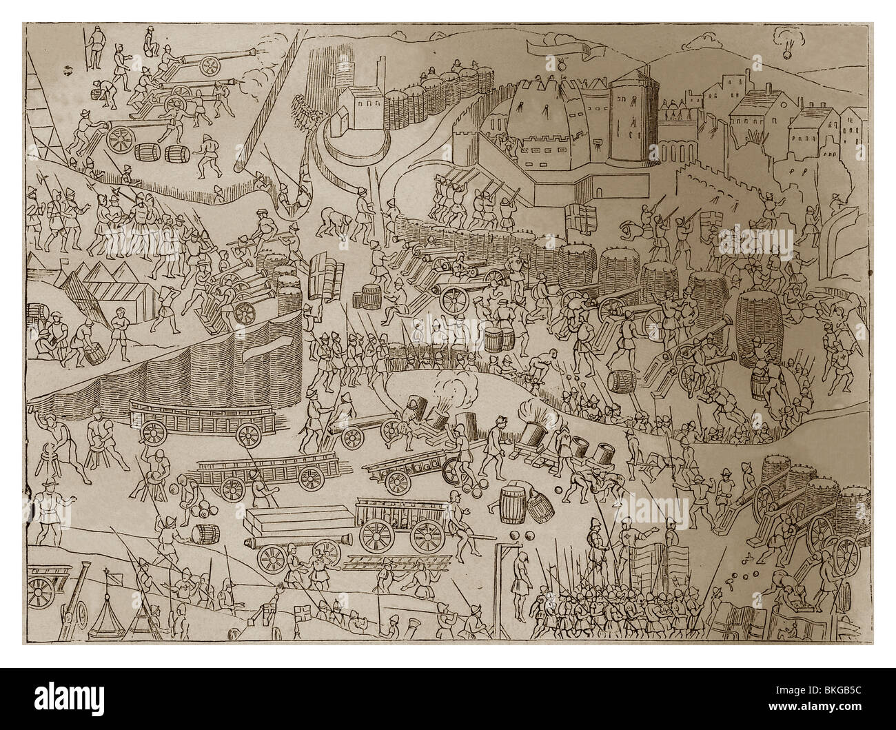 Siege War in the sixteenth century in France. (Studies on artillery, by ...