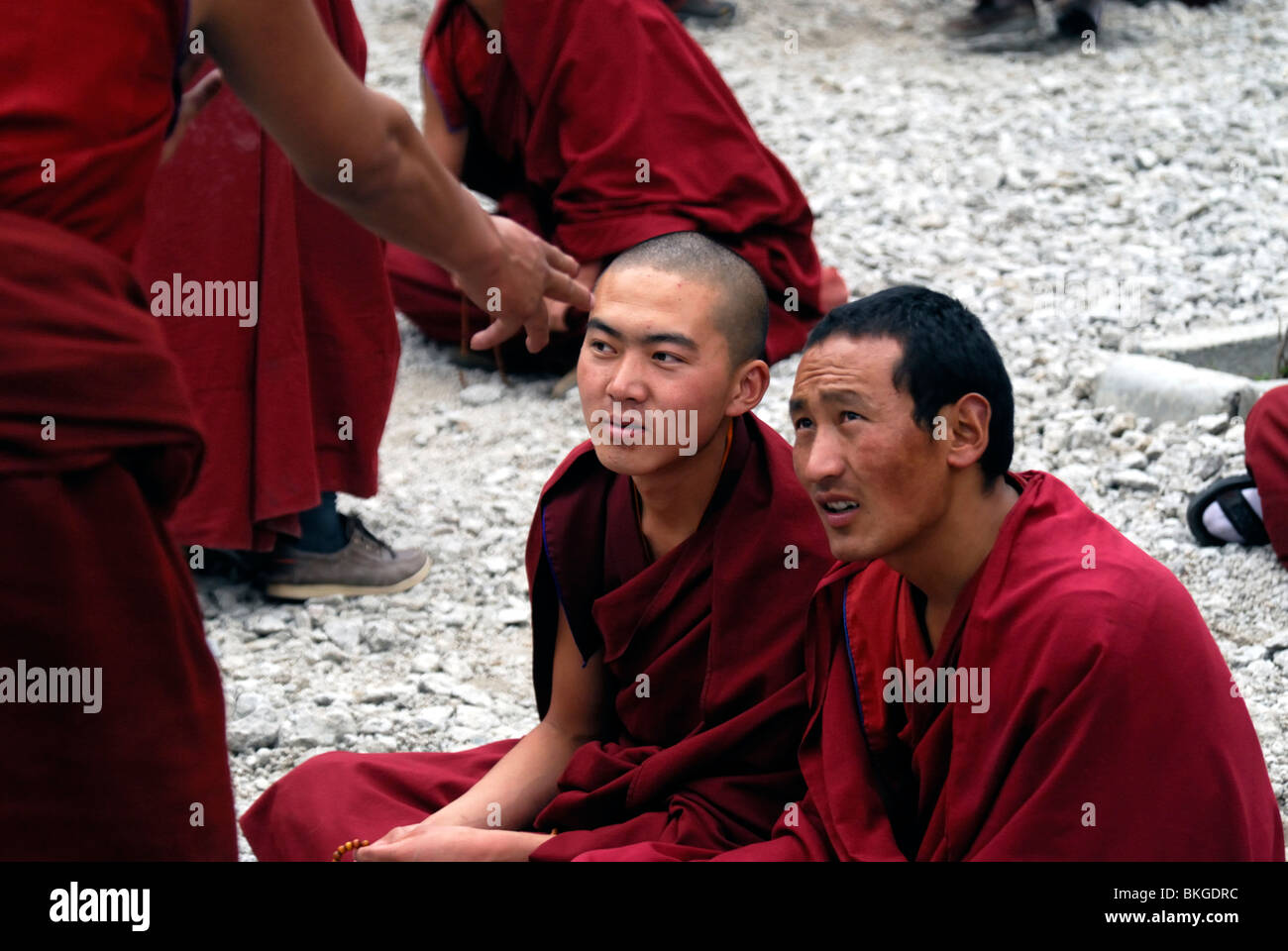 Tibetan monks debating hi-res stock photography and images - Alamy