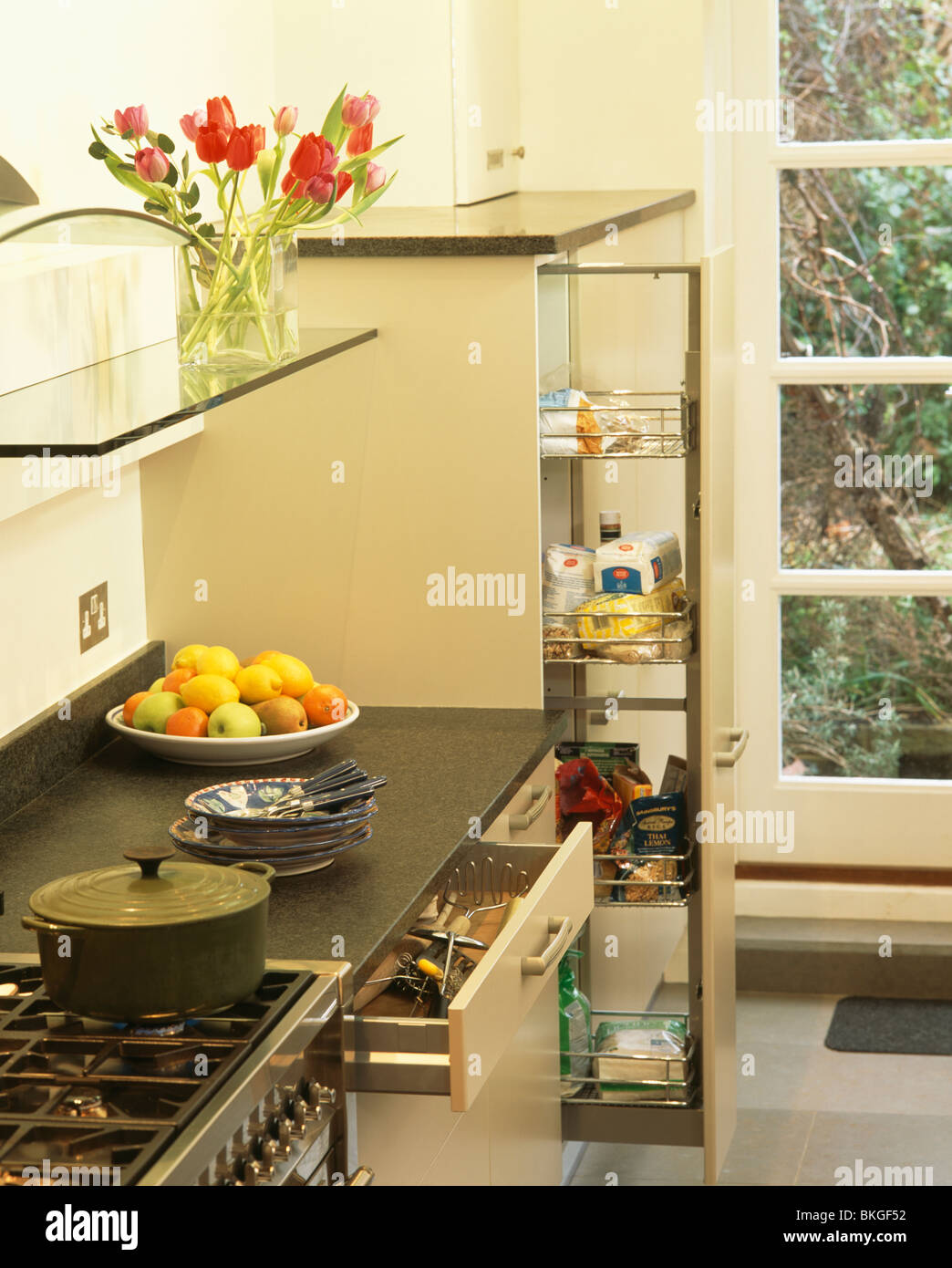 Kitchen shelving monochromatic hi-res stock photography and images - Alamy
