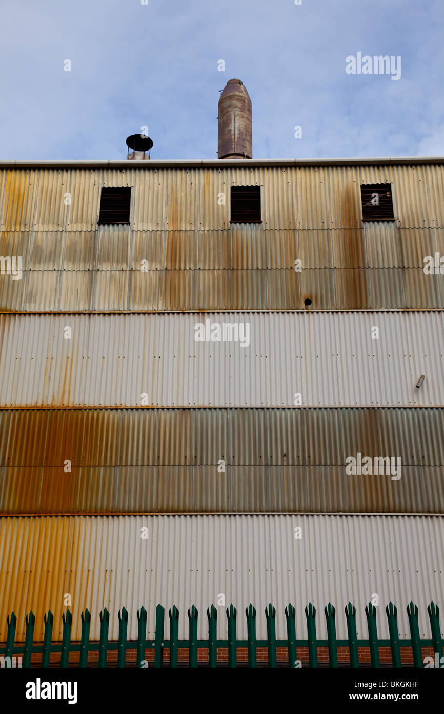 Rusty Factory wall, North East London UK Stock Photo - Alamy