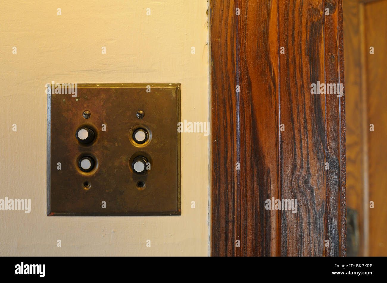 old light switch with buttons Stock Photo - Alamy
