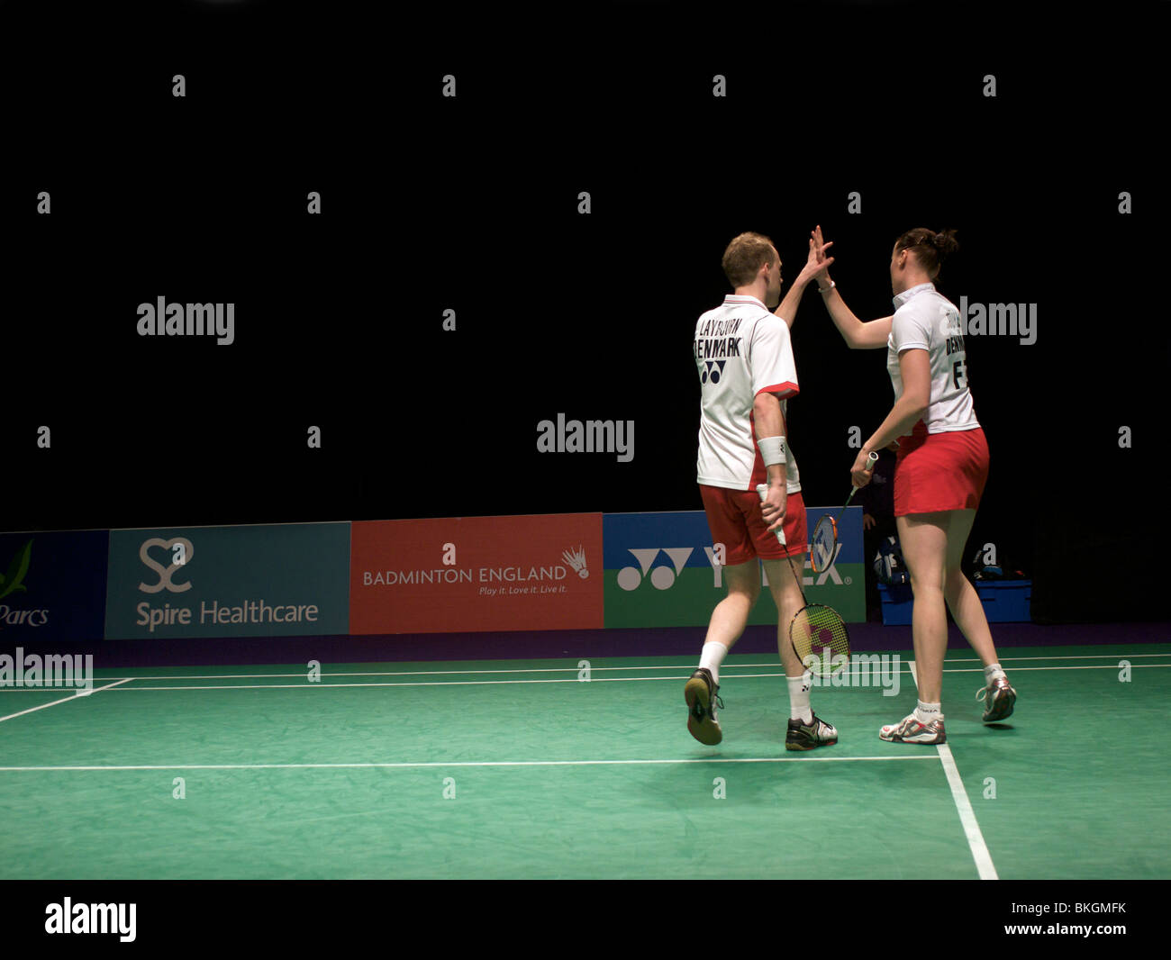 Thomas Laybourn and Kamilla Rytter Juhl celebrate wining a point in the ...