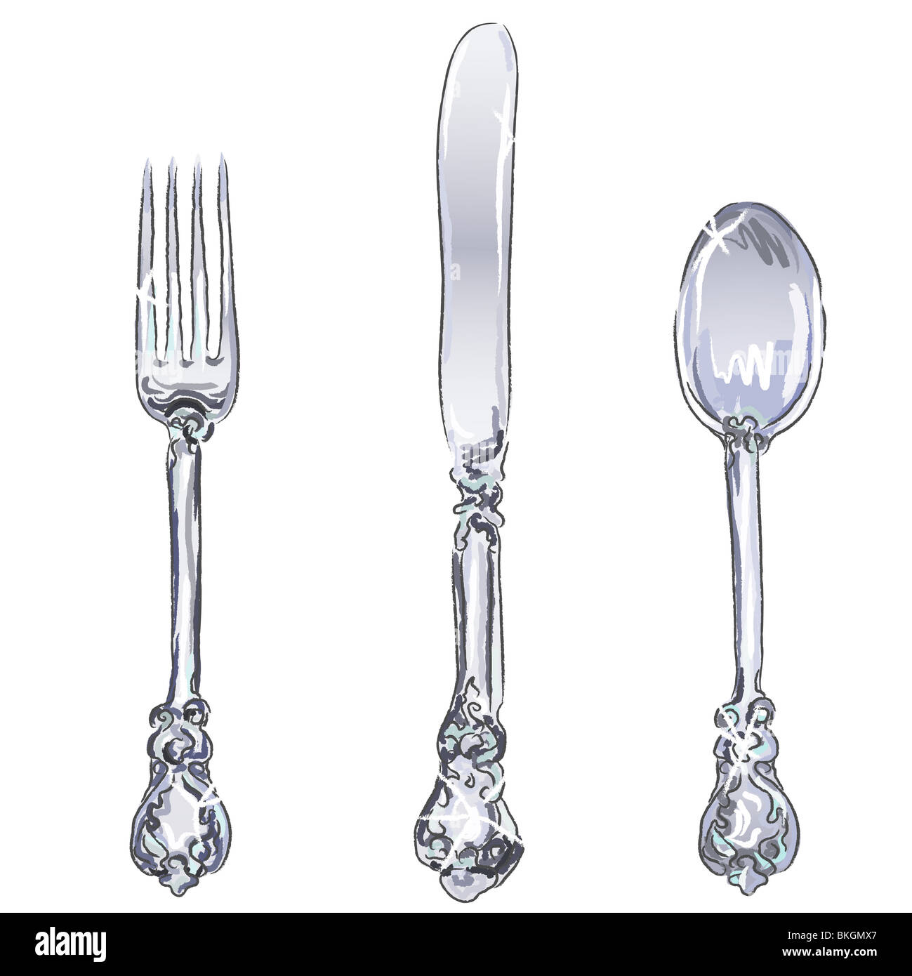 Silver kitchen utensil Cut Out Stock Images & Pictures - Alamy