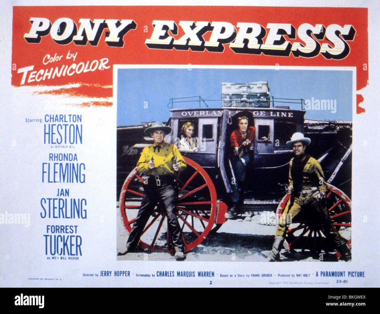 PONY EXPRESS -1953 POSTER Stock Photo - Alamy