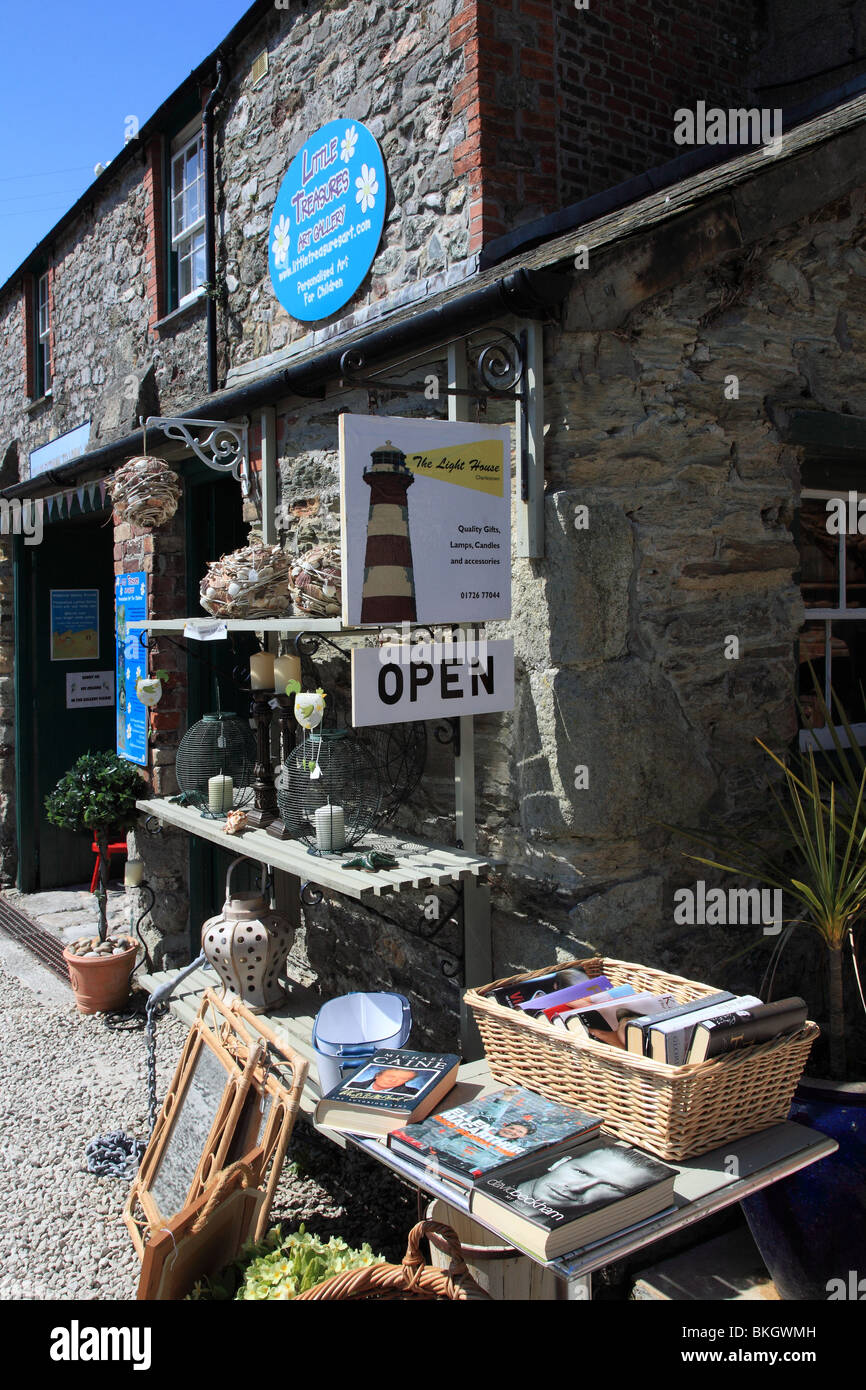 Shops in Charlestown Cornwall England Stock Photo - Alamy