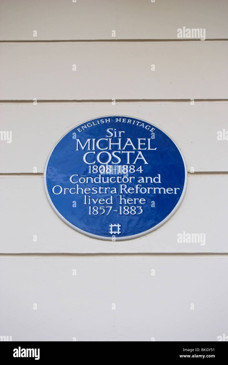 english heritage blue plaque marking a home of sir michael costa ...