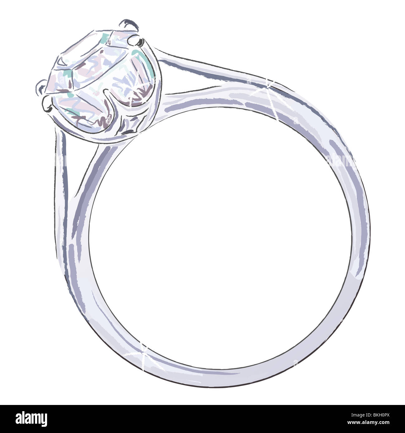 Hand drawn jewelry ring Cut Out Stock Images & Pictures - Alamy