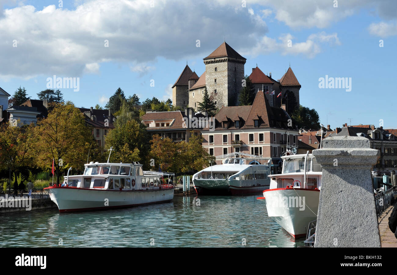 The lake in Annecy in the Haute Savoie, Rhone Alpes region of France ...
