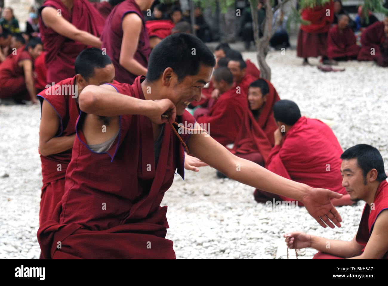 Monks debating at Sera monastery,Lhasa,Tibet,China Stock Photo - Alamy